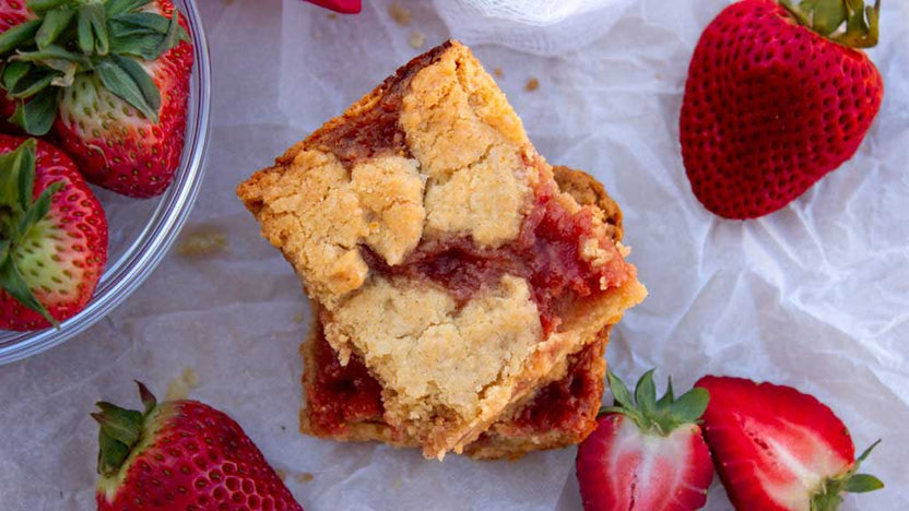 Gluten Free Strawberry Cream Cheese Shortbread Bars